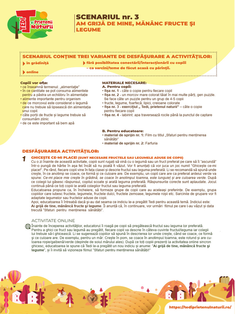 Lectia 3-Am Grija de Mine, Mananc Fructe Si Legume | PDF