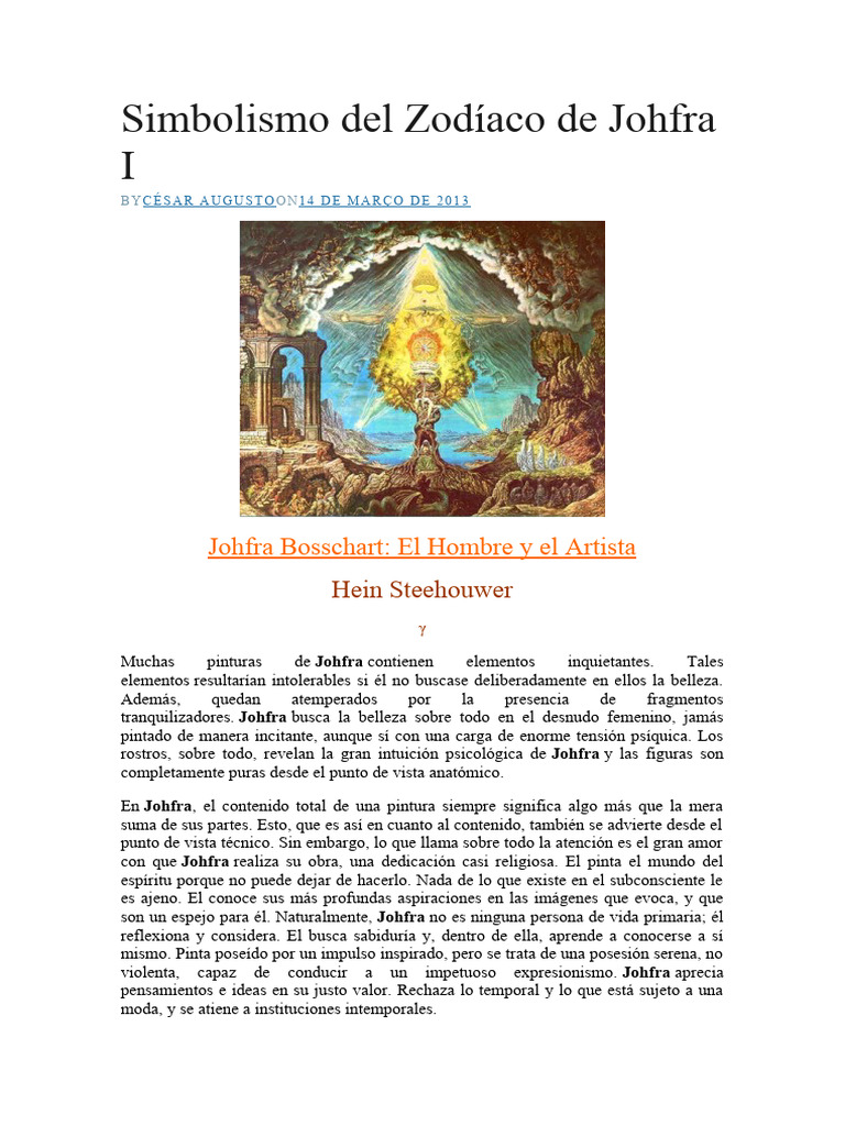 Simbolismo del Zodíaco de Johfra I | PDF