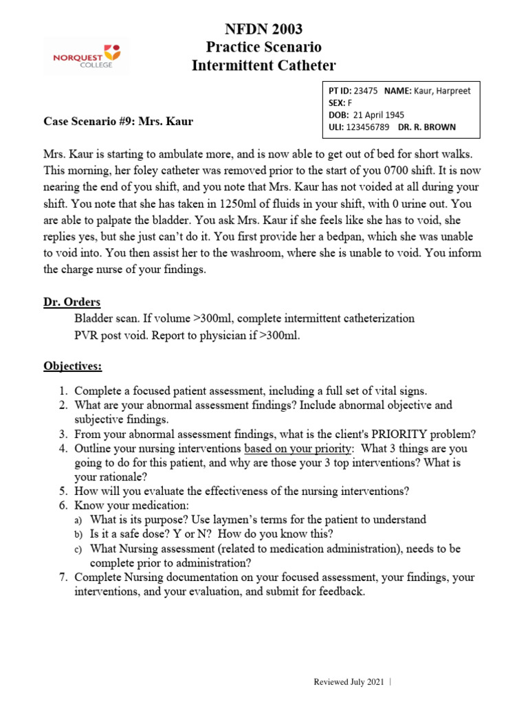 NFDN 2003 Lab Practice Scenario #9 Elimination | PDF