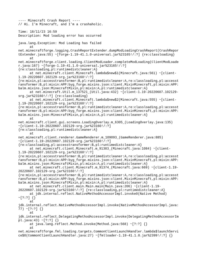 Mod Loading Error: Language Provider Needed | PDF | Central Processing ...