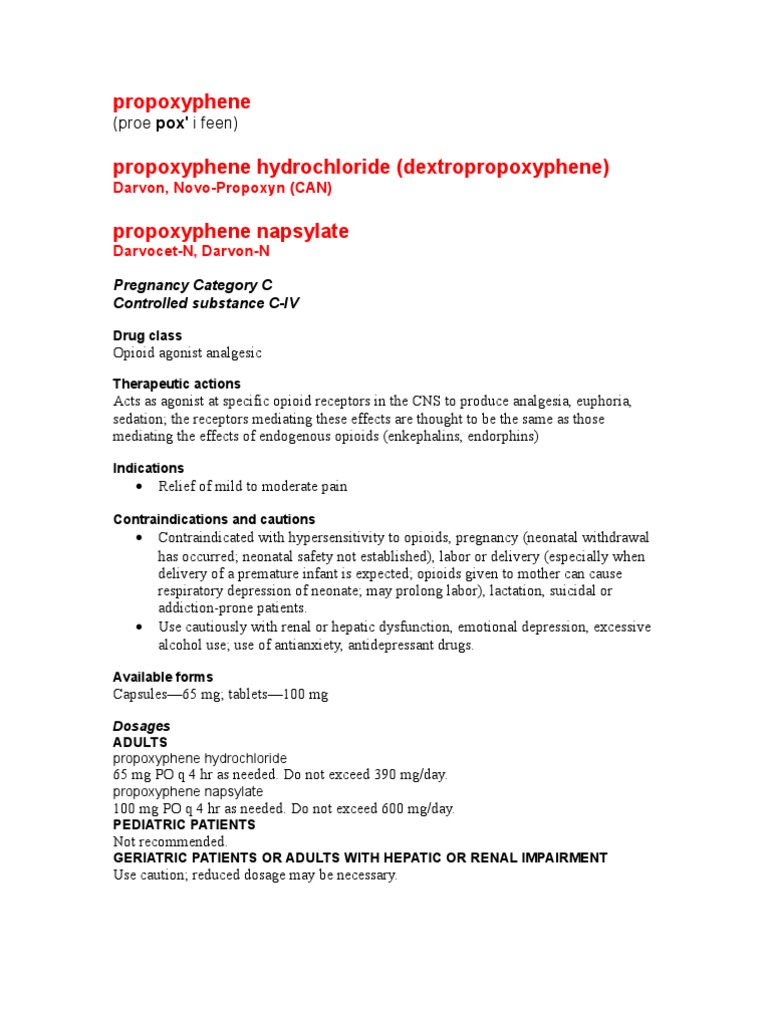 Propoxyphene | PDF | Opioid | Drugs