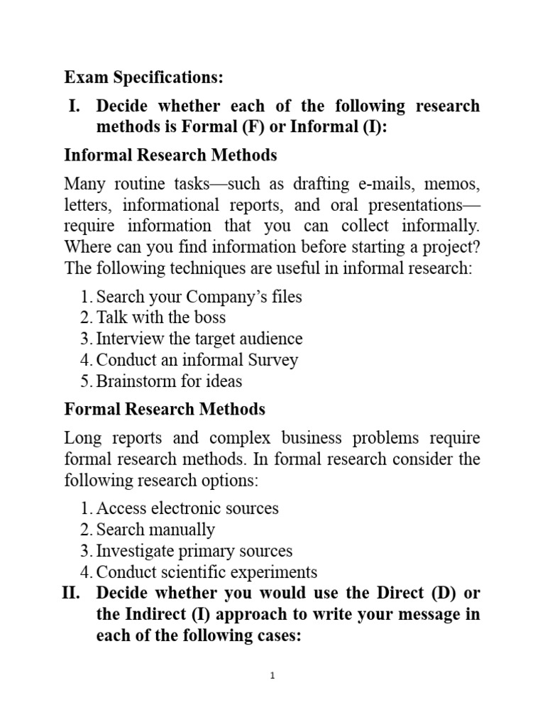 Exam Specifications With Answers Final Final | PDF | Human Communication