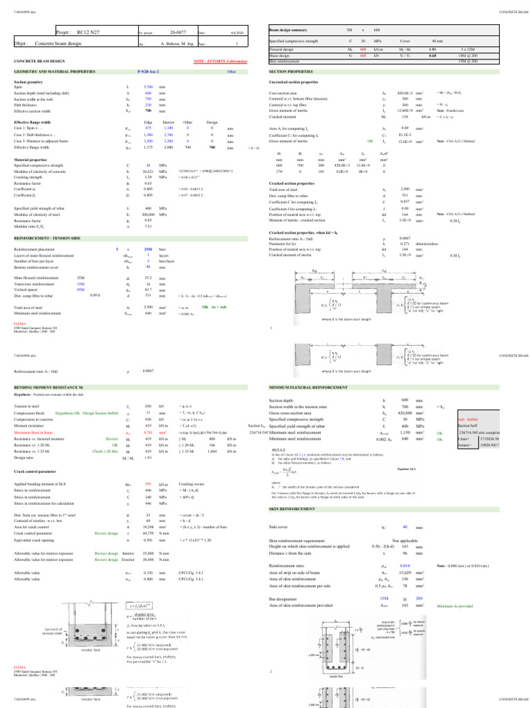 Rectangular Concrete Beam | PDF | Beam (Structure) | Strength Of Materials