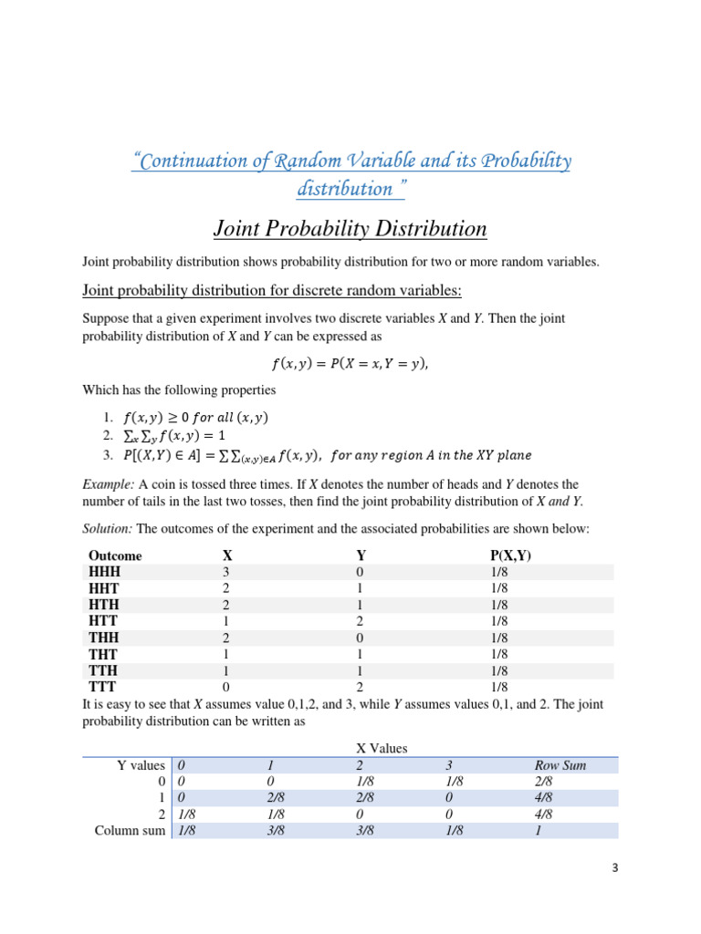 Continuation of Random Variable | PDF | Probability Distribution | Probability Density Function