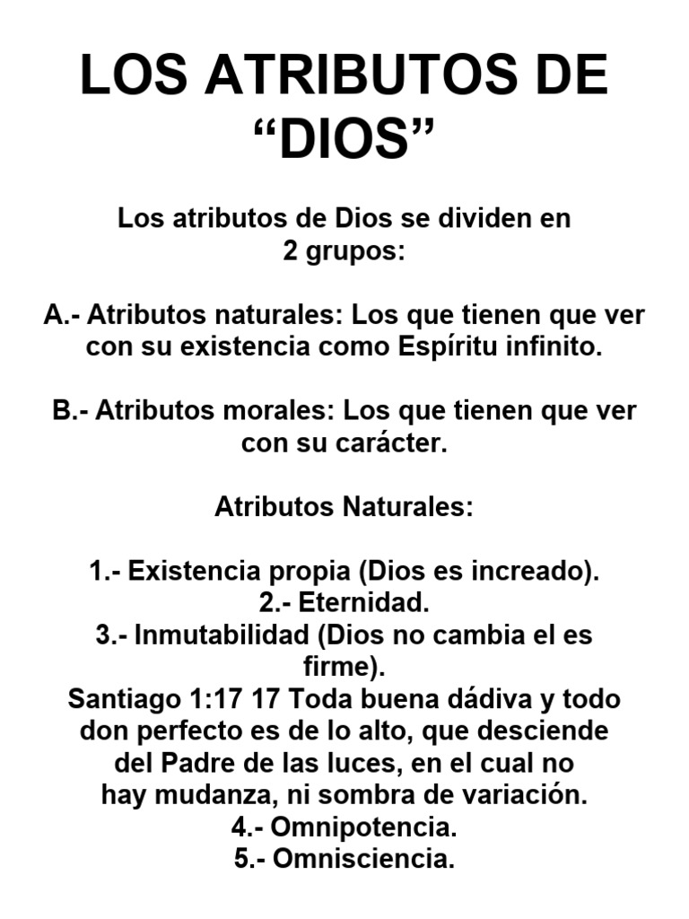 Atributos Inmutables de Dios Padre | PDF | Dios | Amor