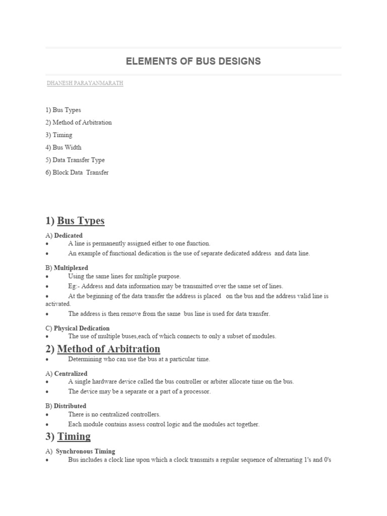 ELEMENTS OF BUS DESIGNS | PDF