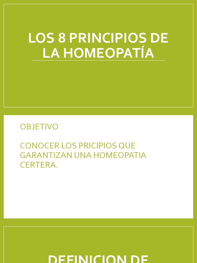 Los 8 Principios de La Homeopoatia | PDF | Homeopatía | Medicamentos con receta