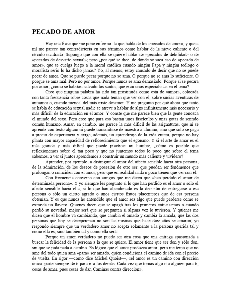 Pecado de Amor | PDF | Amor | Pecado
