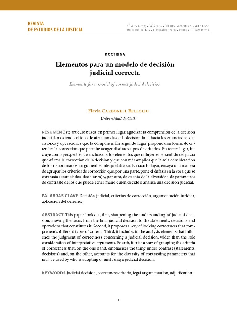 Elementos para Un Modelo de Decision Jud | PDF | Ley procesal | Juez