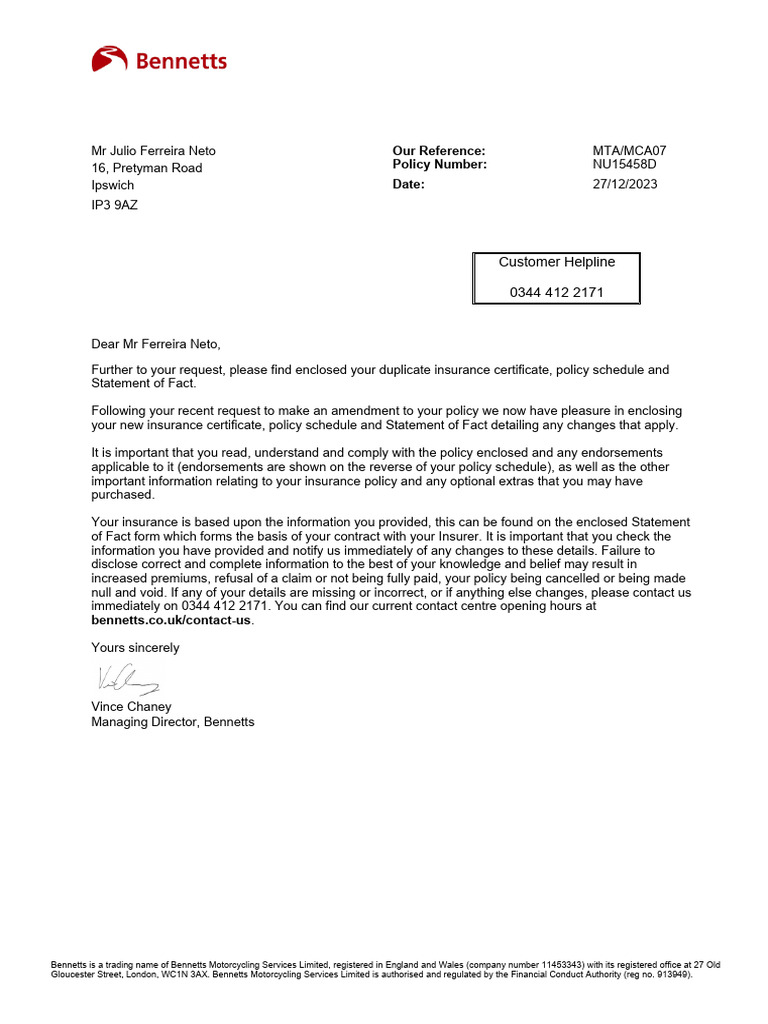 Bennetts Mid Term Adjustment Pack.B8348387.MCQ-07 | PDF | Insurance ...