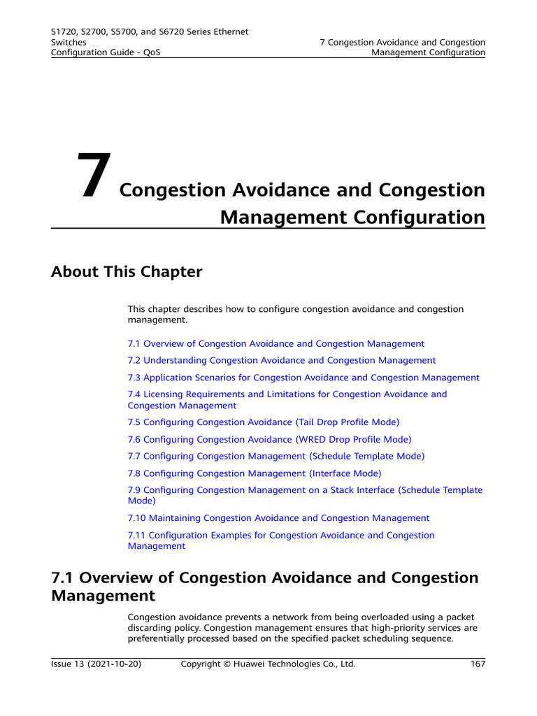 01 07 Congestion Avoidance And Congestion Management Configuration Pdf Network Congestion