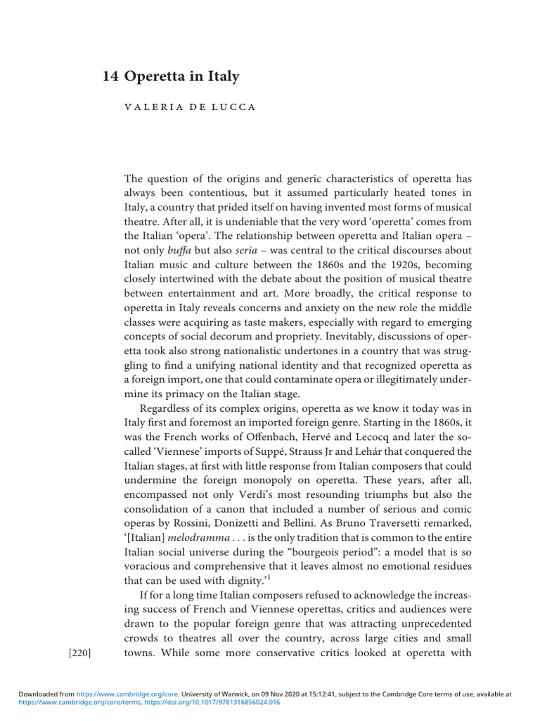 14 Operetta in Italy: Valeriadelucca | PDF | Operetta | Opera