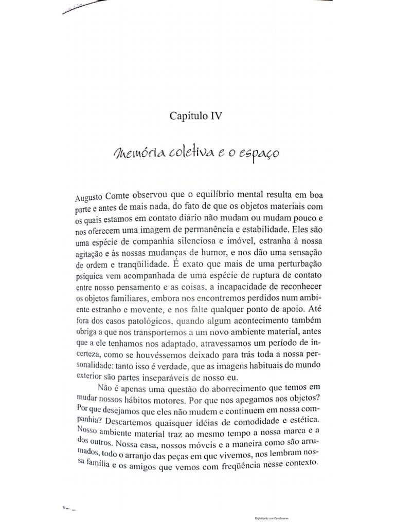Cap IV Memória Coletiva - Maurice Halbwachs | PDF