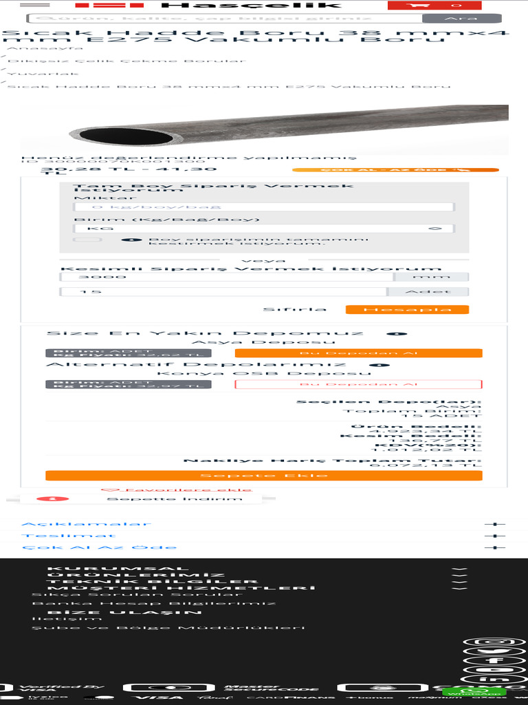 Sıcak Hadde Boru 38 mmx4 MM E275 Vakumlu Boru Yuvarlak | PDF