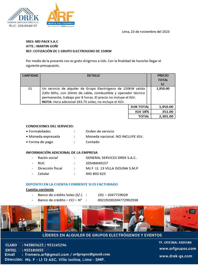 Drek - MD Pack S.a.c | PDF
