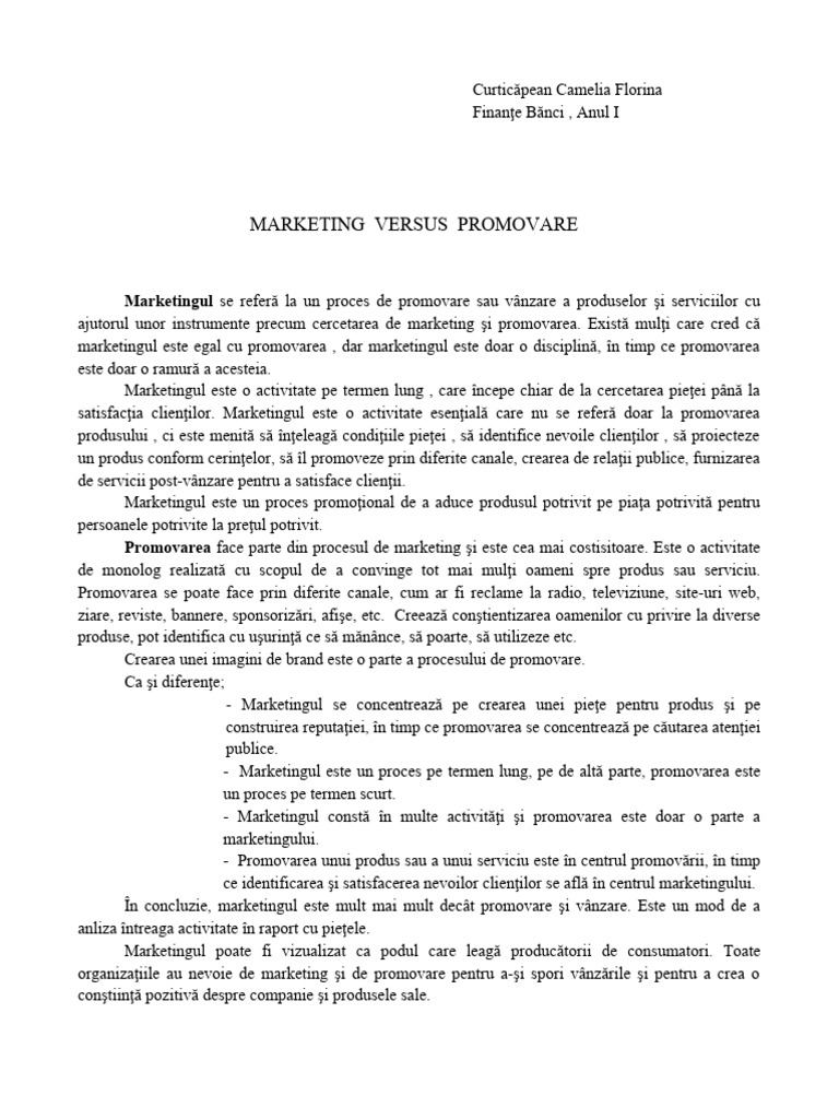 MARKETING Eseu | PDF