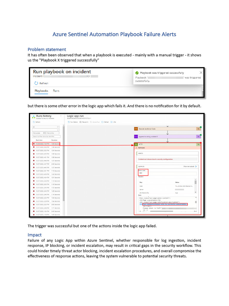Guide - Azure Sentinel Automation Playbook Failure Alerts | PDF | Business