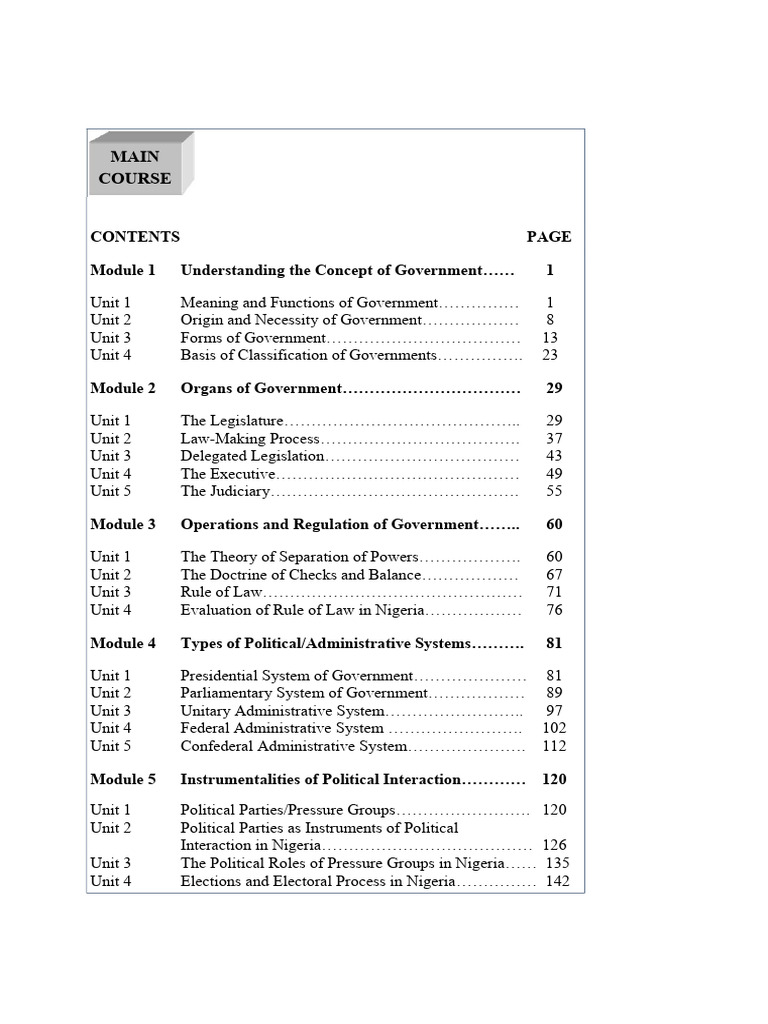 Organization of Government | PDF