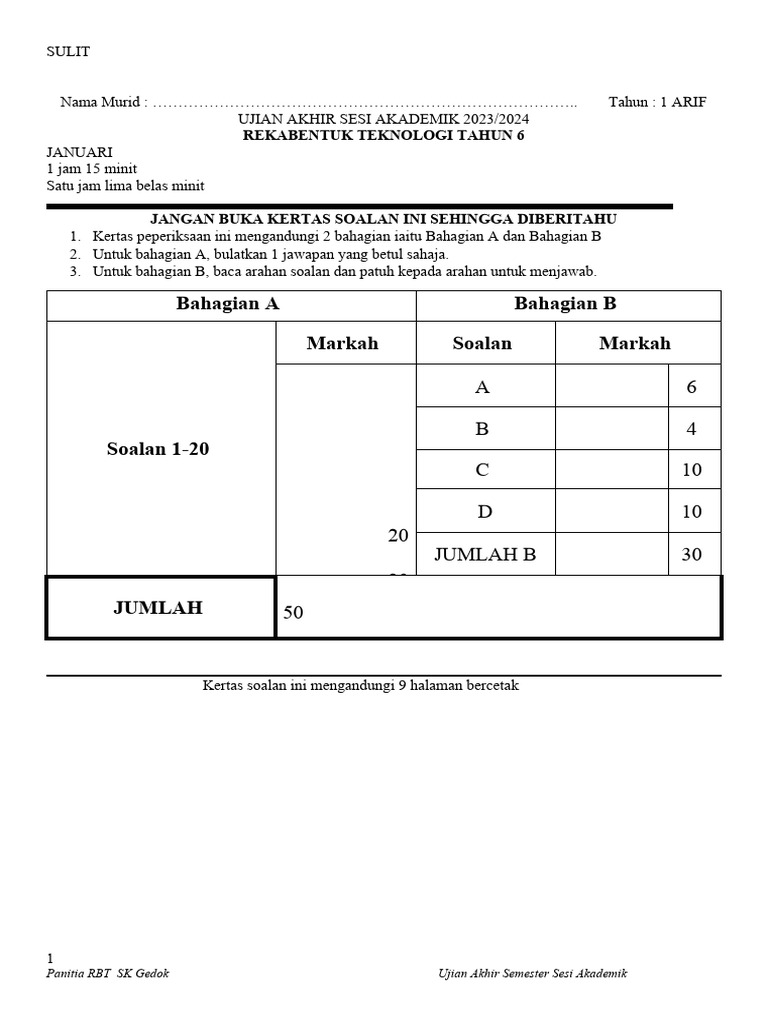 Uasa RBT T62023 | PDF