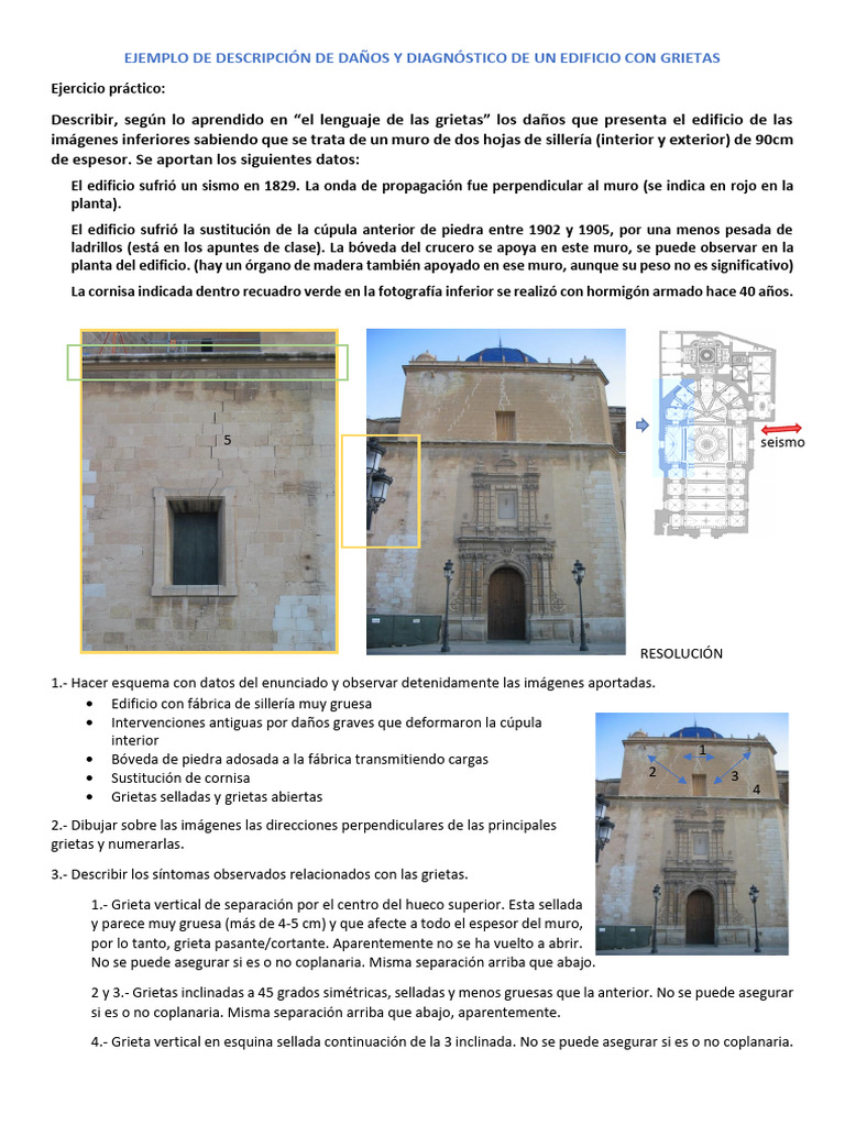 Ejemplo de Descripción de Daños y Diagnóstico de Un Edificio Con Grietas | PDF