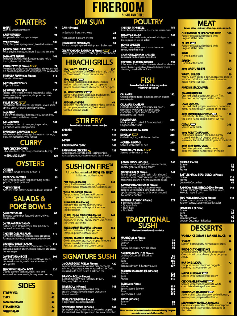 Fireroom Montecasino Compressed | PDF | Sushi | Sauce