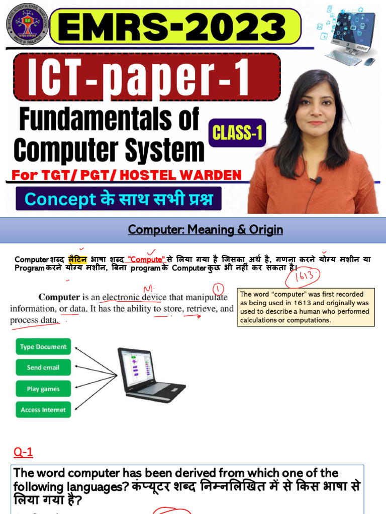 Ict Ch-1 Fundamental of Computer | PDF | Computer Data Storage | Random Access Memory