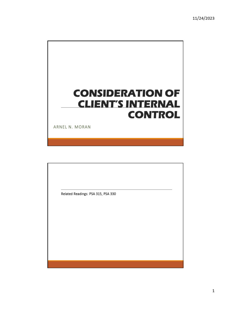 Internal Control | PDF | Internal Control | Audit