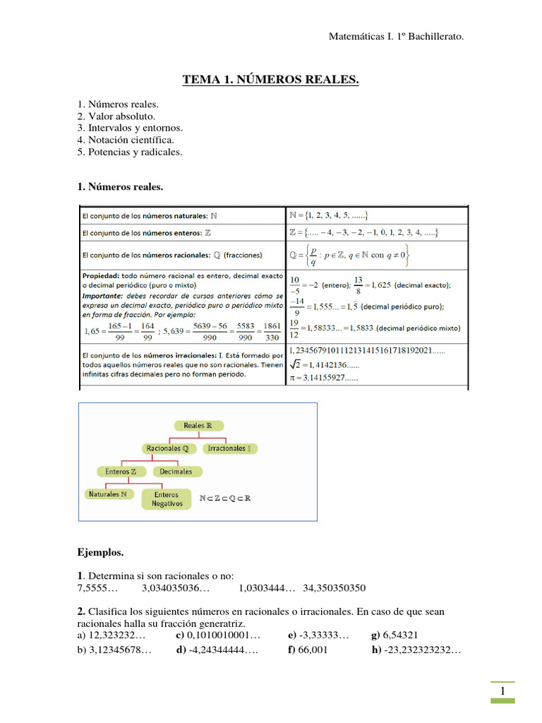 1 UD1 Numeros Reales | Descargar gratis PDF | Número racional | Número Real