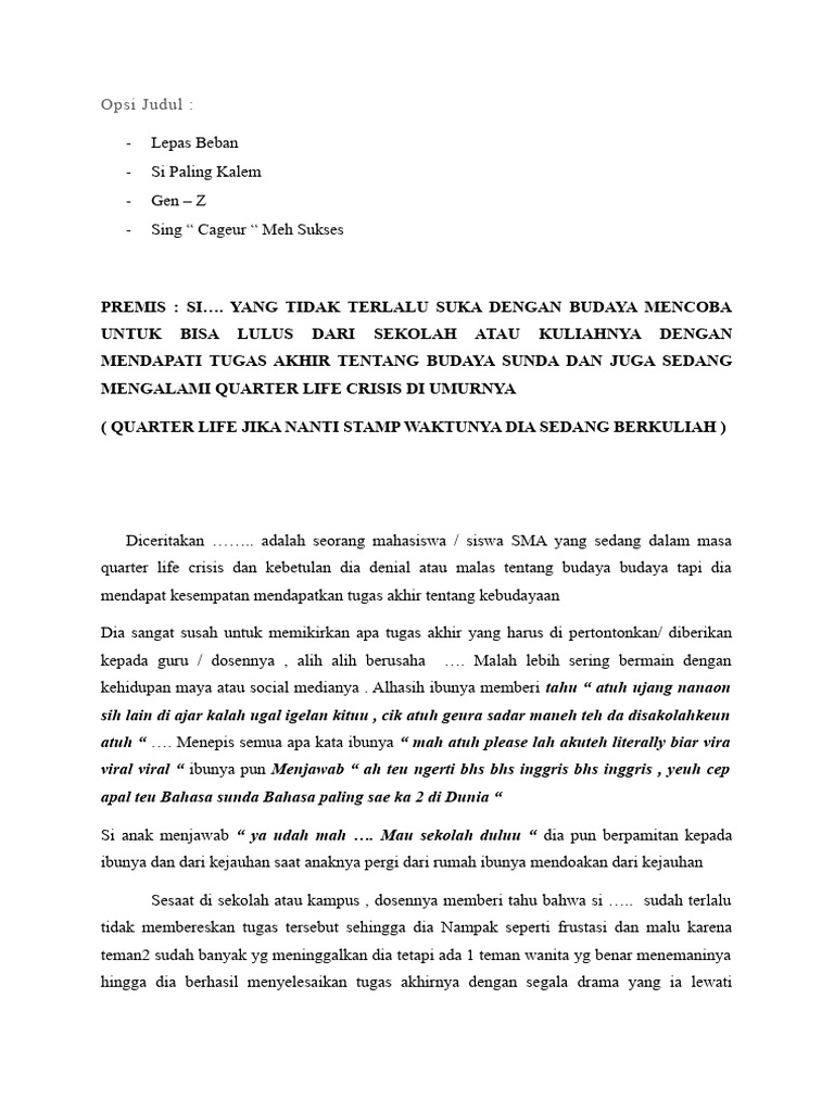 Premis Dan Cerita Demo Instrument 2023 | PDF