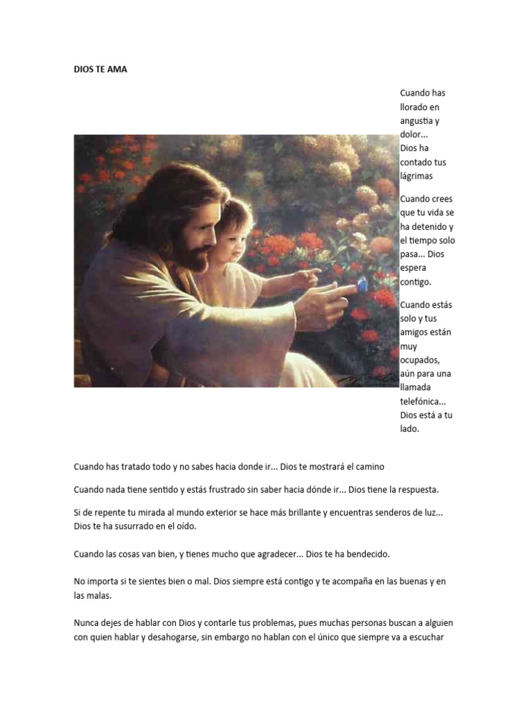 Dios Te Ama | PDF | Cristo (título) | Amor