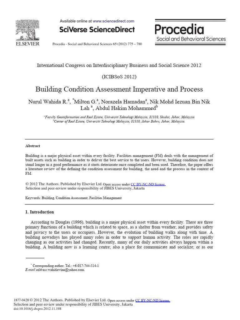 Building Condition Assessment Imperative and Process | PDF | Decision ...