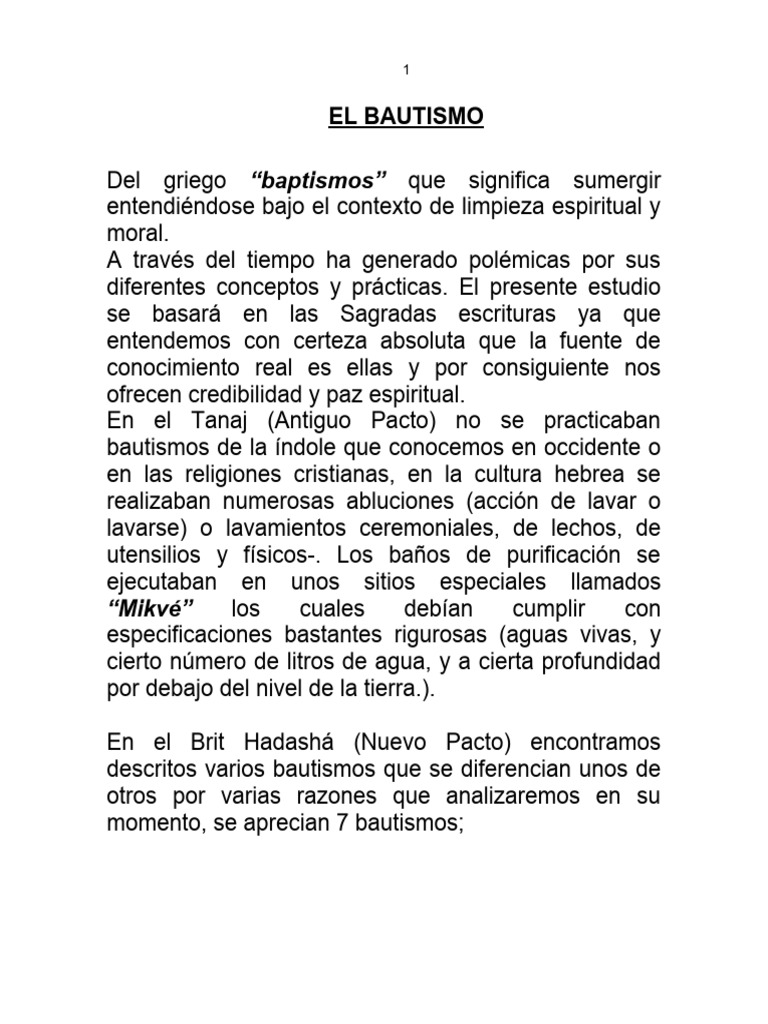 El Bautismo | PDF | Jesús | Bautismo