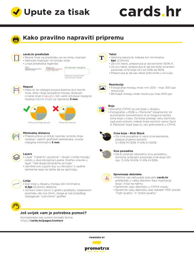 CardsHr Upute Za Tisak Vizitke 70x30 | PDF