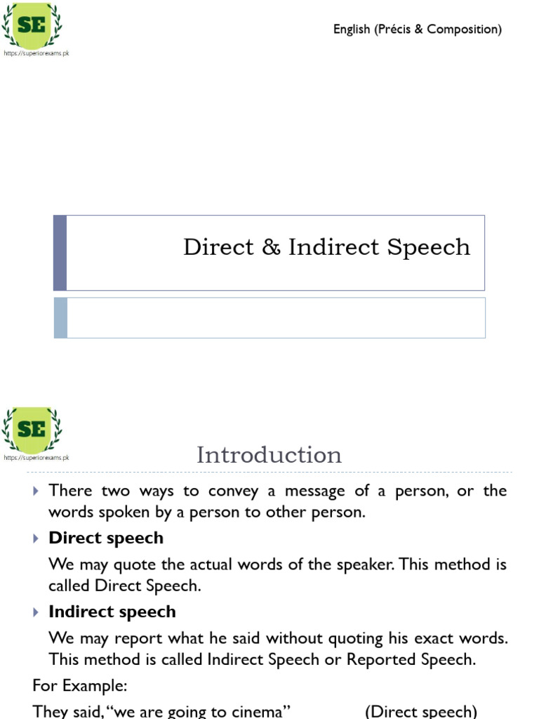Direct Indirect Speech | PDF | Syntax | Linguistic Typology