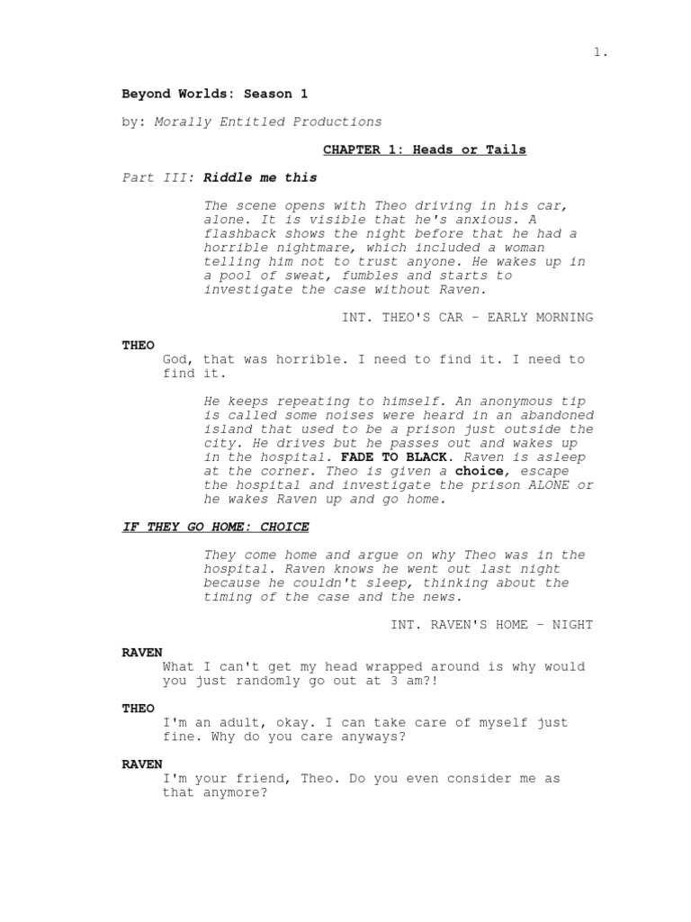 Season 1 - Chapter 1 - Part 3 (Riddle Me This) SCRIPT | PDF