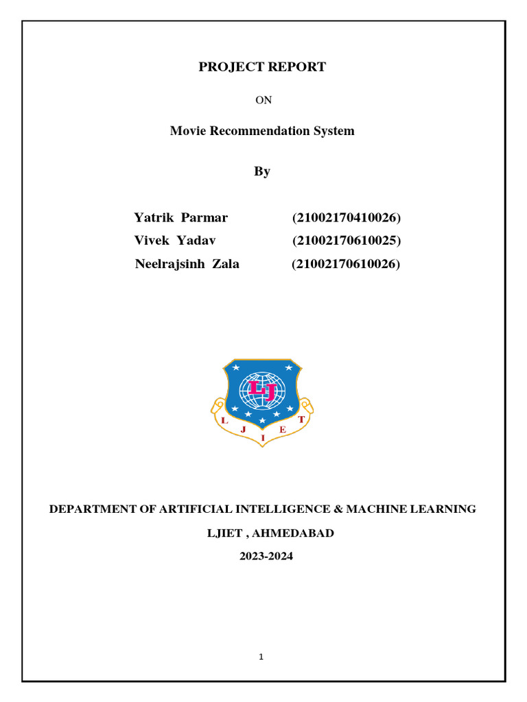 Project Report: Department of Artificial Intelligence & Machine ...