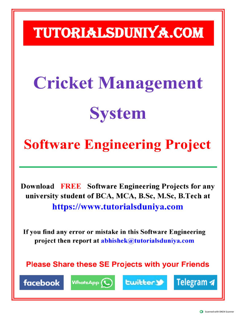 Cricket Management System | PDF