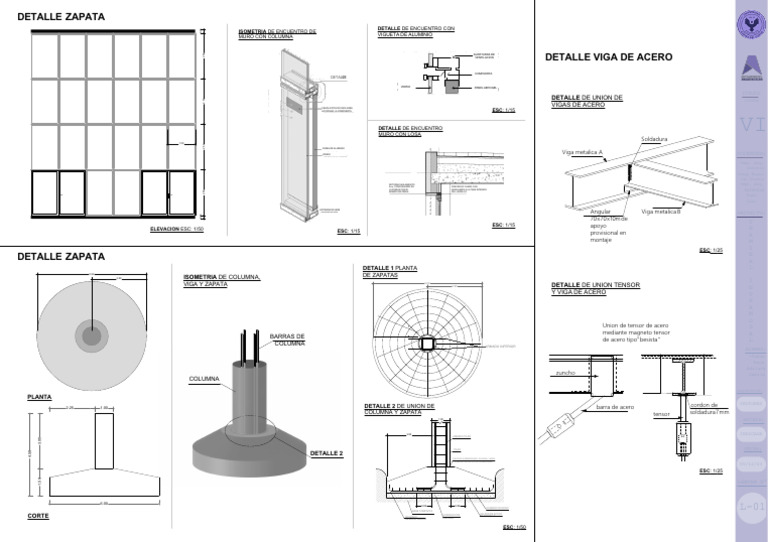Lamina Detalle 1 | PDF | Ingeniería estructural | Elementos arquitectónicos