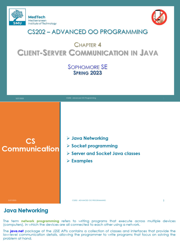 CS202 - Chapter 4 - CS Communication (1) | PDF | Port (Computer Networking) | Network Socket
