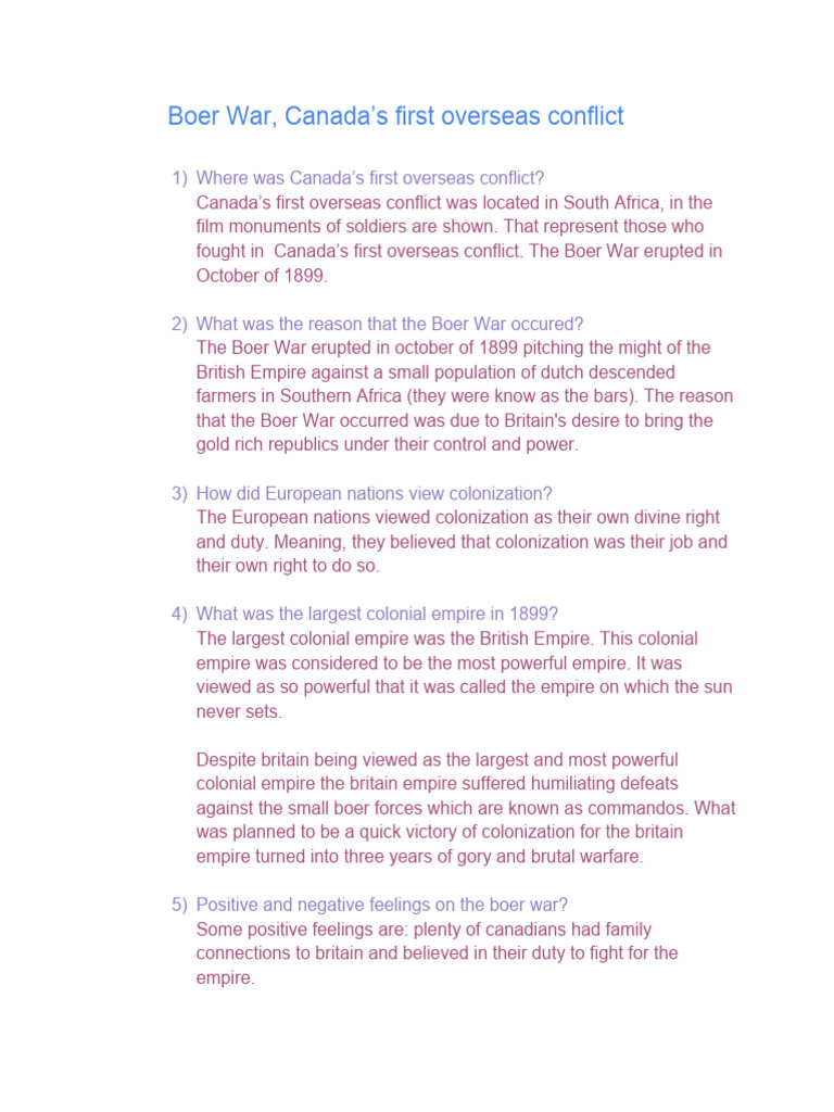 Boer War | PDF | Second Boer War | British Empire