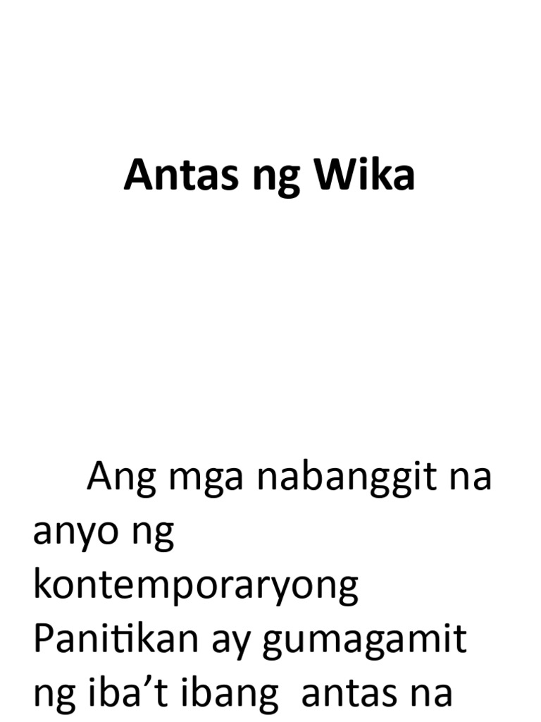 Antas ng Wika | PDF
