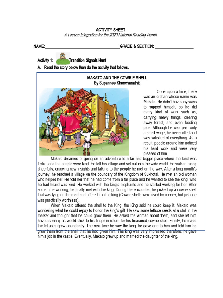 A Lesson Integration For The 2020 National Reading Month | PDF