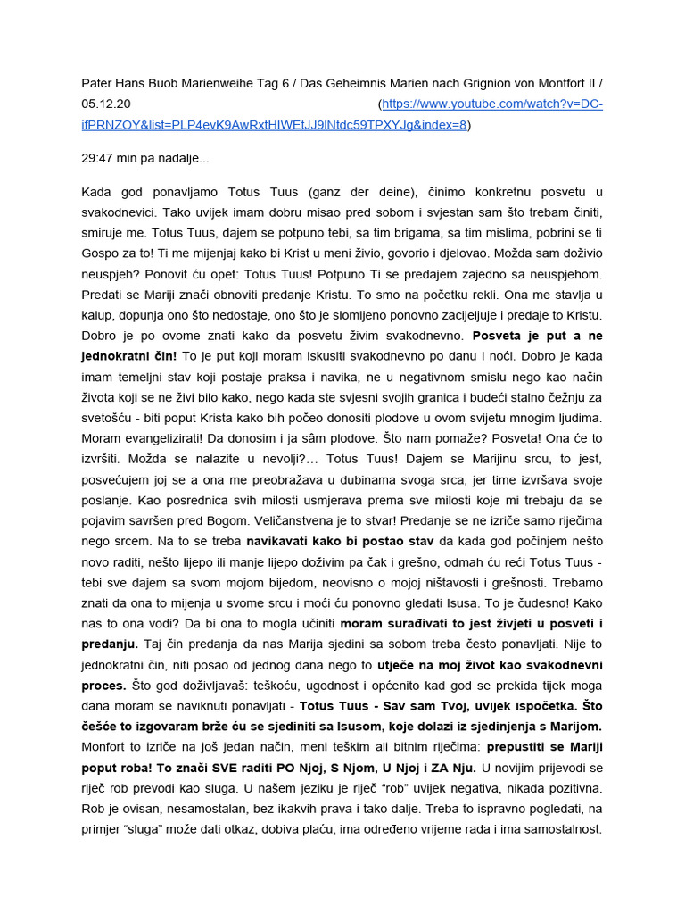 Pater Hans Buob Marienweihe Tag 6 | PDF Pater Hans Buob Marienweihe Tag 6 | PDF
