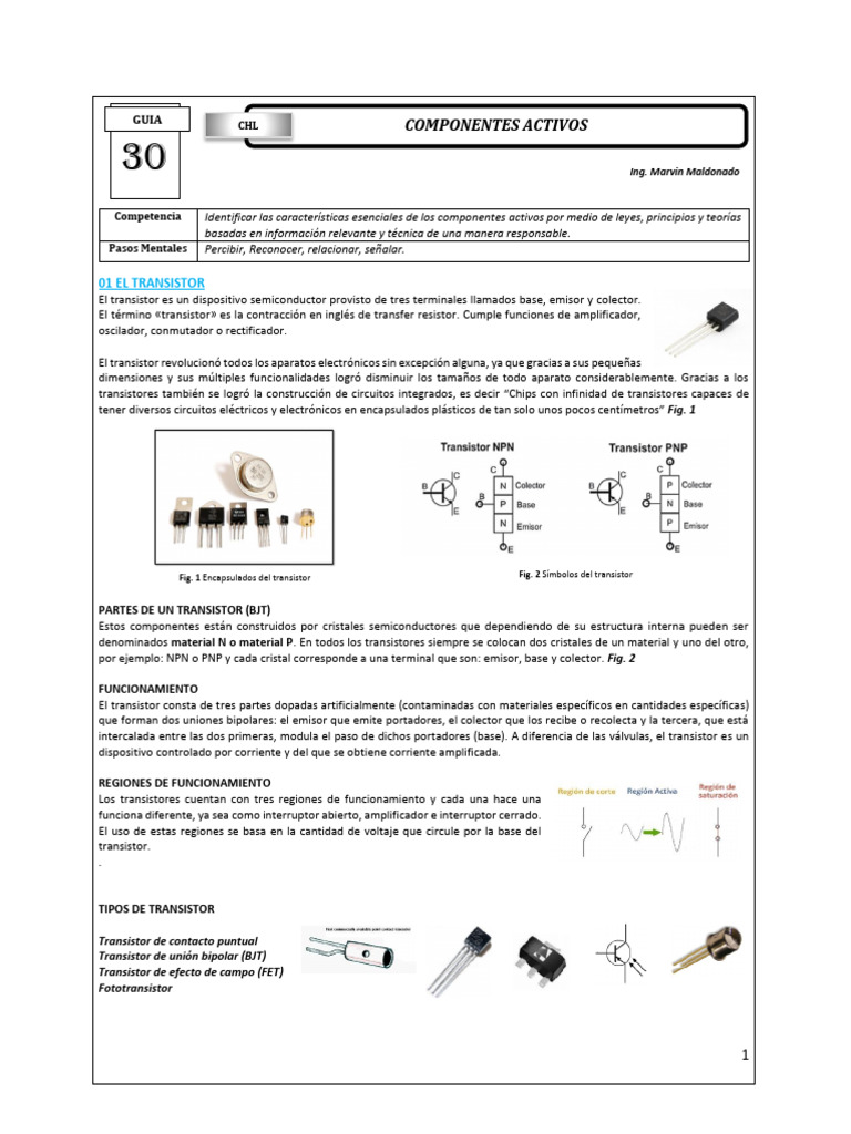 Guia 30 Componentes Activos | Descargar gratis PDF | Transistor ...