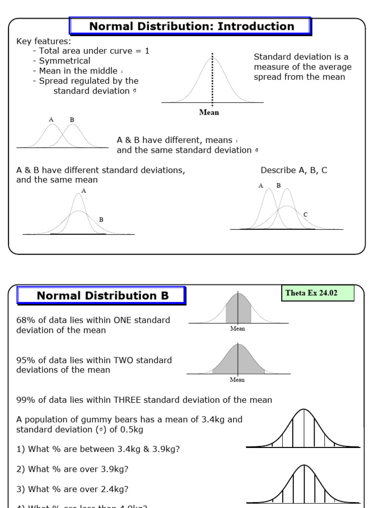 Features of A Normal Distribution | PDF