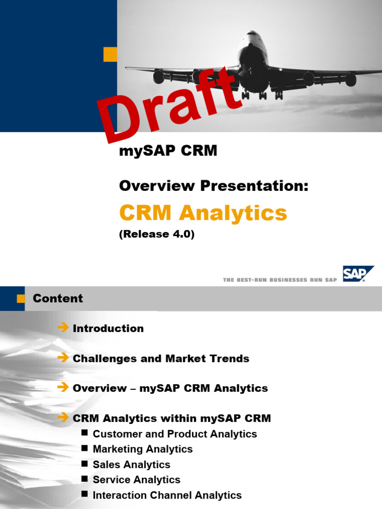 3. Overview Presentation - Analytics (BPP for SAP CRM 4.0) | PDF | Customer Relationship ...