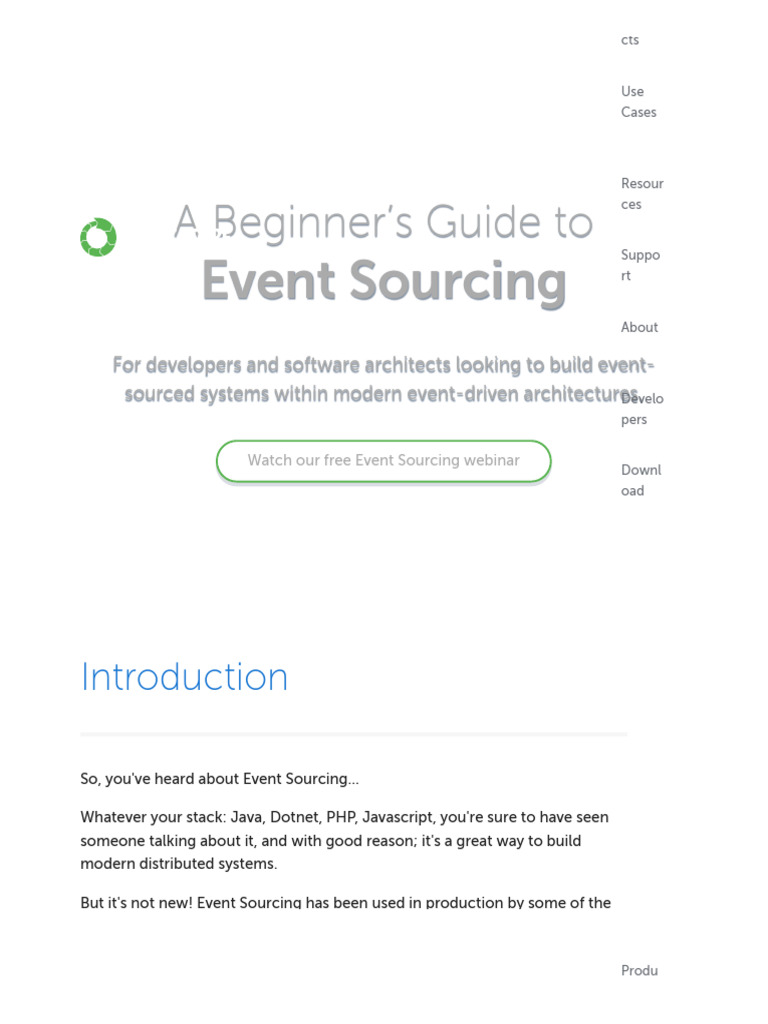 Beginner's Guide To Event Sourcing - Event Store | PDF | Databases ...