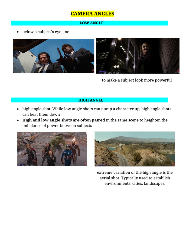 Camera Angles | PDF