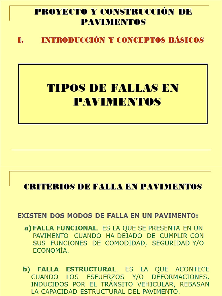 Tipos de Fallas en Pavimentos | PDF