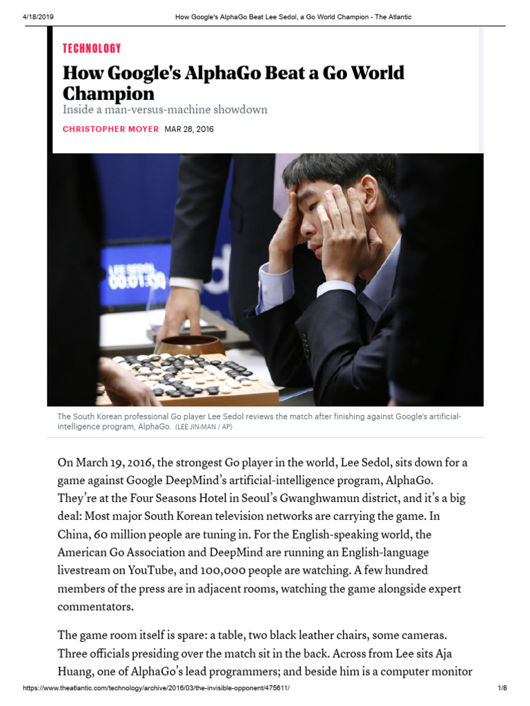 How Google's AlphaGo Beat Lee Sedol, A Go World Champion - The Atlantic ...